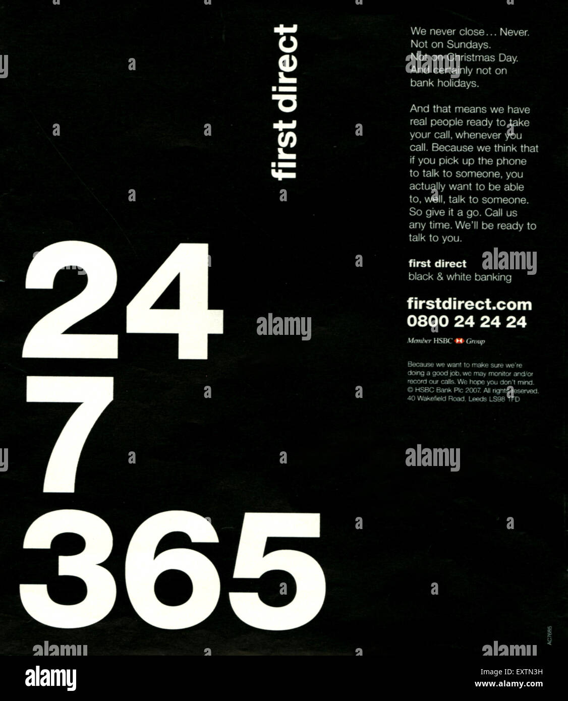 2000s UK First Direct Magazine Advert Stock Photo - Alamy