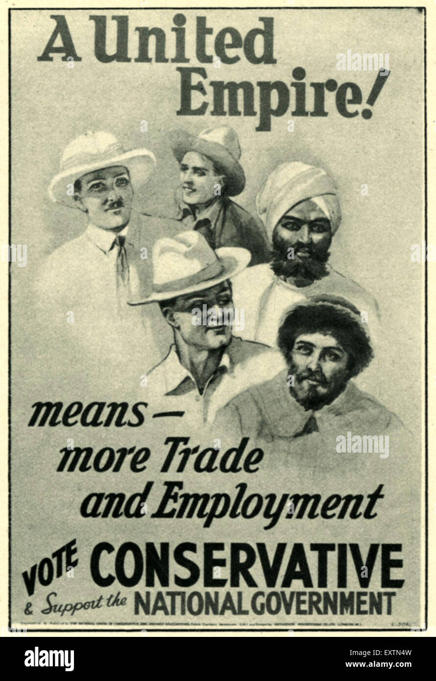 1930s UK The Conservative Party Poster Stock Photo - Alamy