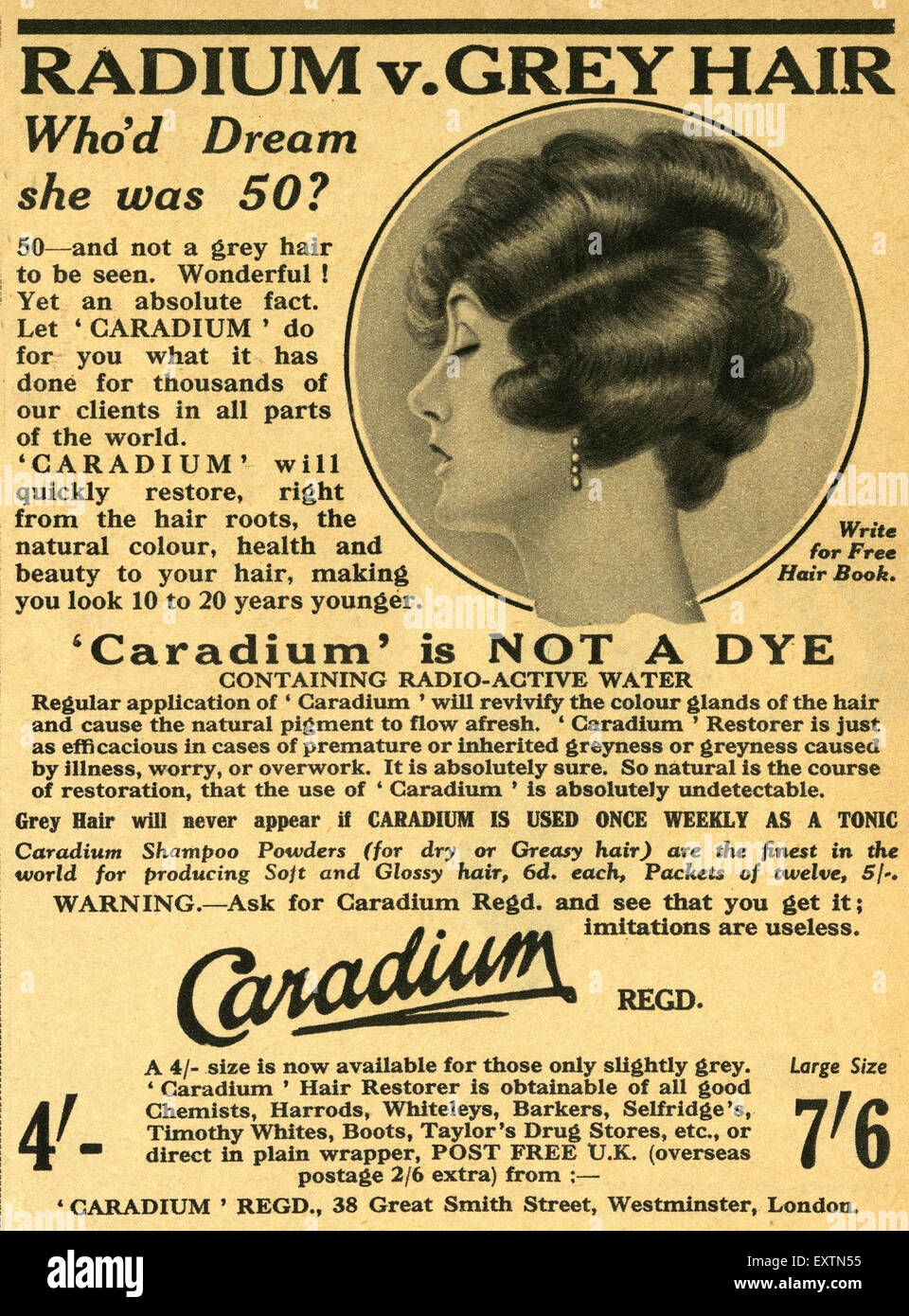 1930s UK Caradium Magazine Advert Stock Photo - Alamy