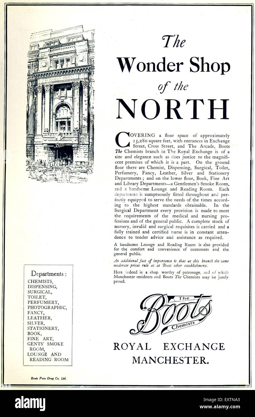 1920s uk boots magazine advert hi-res stock photography and images - Alamy