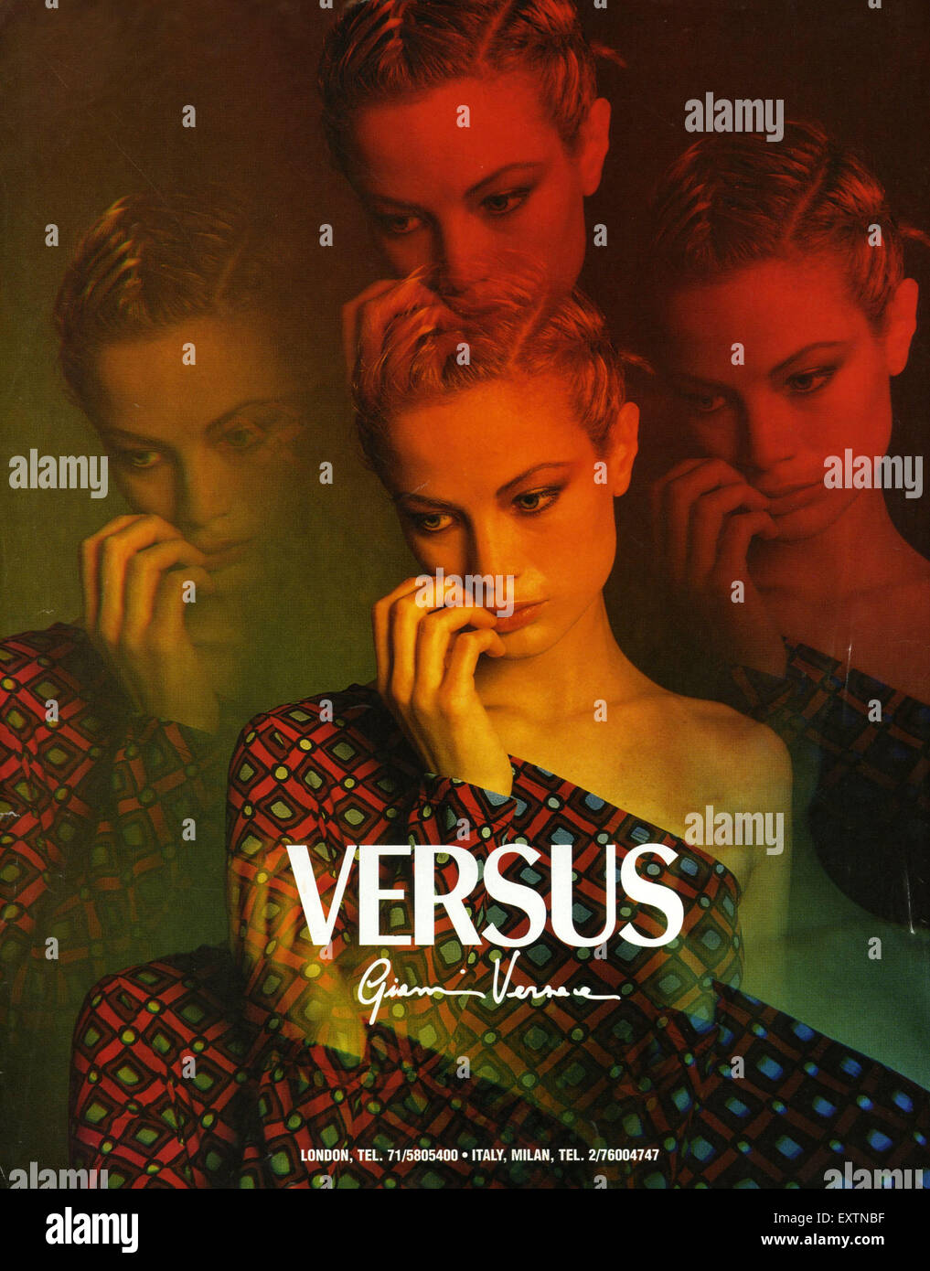 1990s UK Versus Versace Magazine Advert Stock Photo - Alamy
