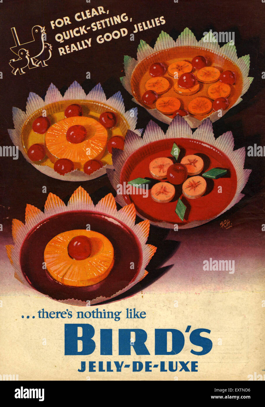Uk magazine birds custard advert jelly hi-res stock photography and ...
