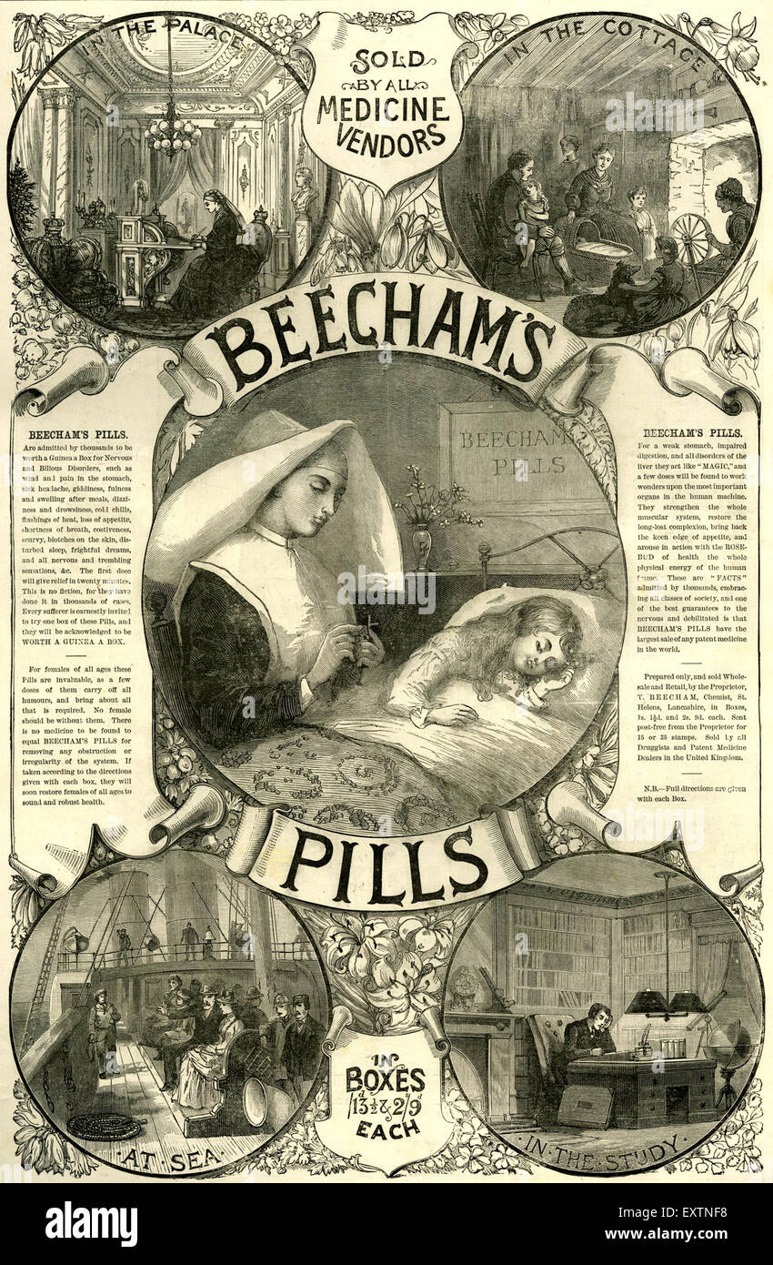 1880s UK Beecham's Pills Magazine Advert Stock Photo - Alamy