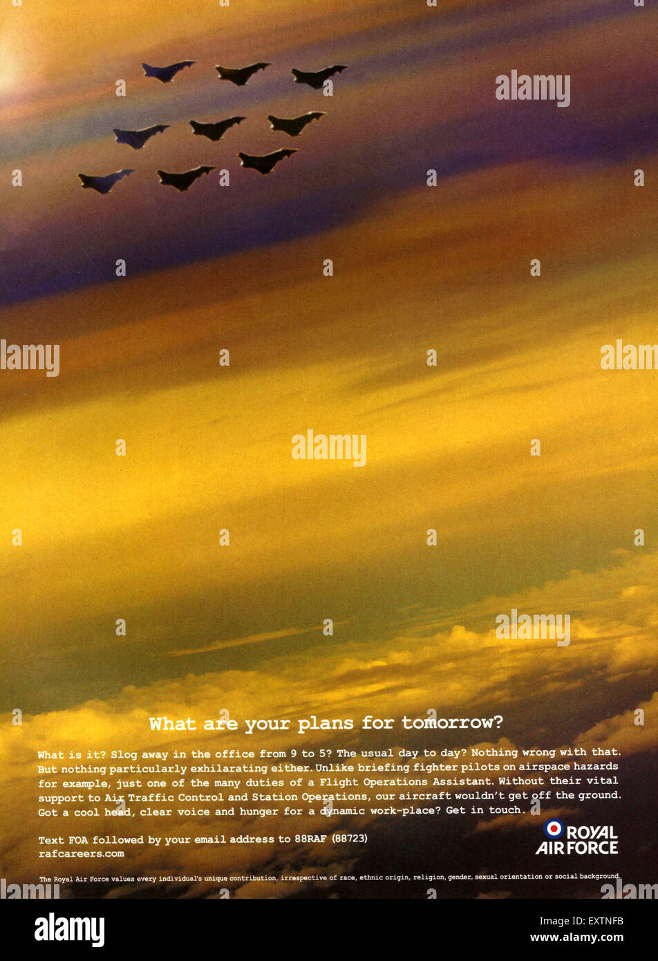 2000s UK Royal Air Force, RAF Magazine Advert Stock Photo - Alamy