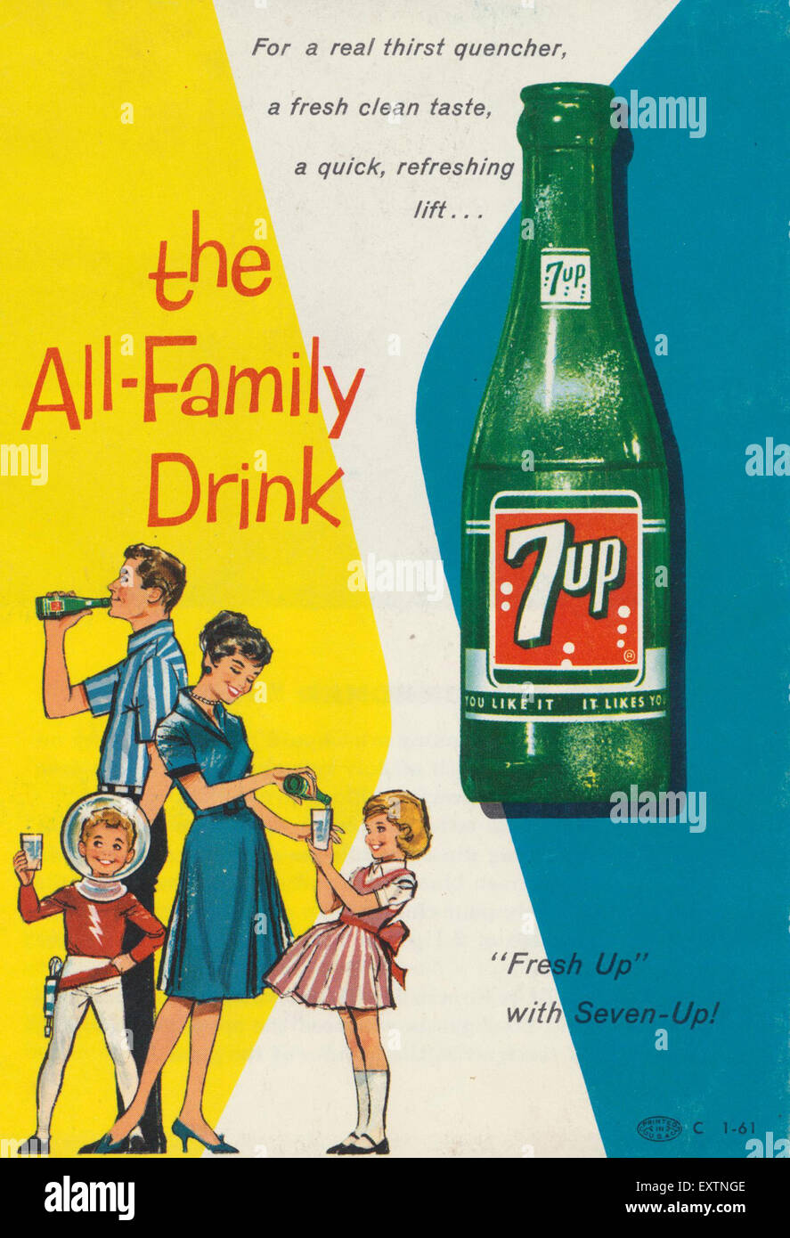 1950s usa 7up magazine advert hi-res stock photography and images - Alamy