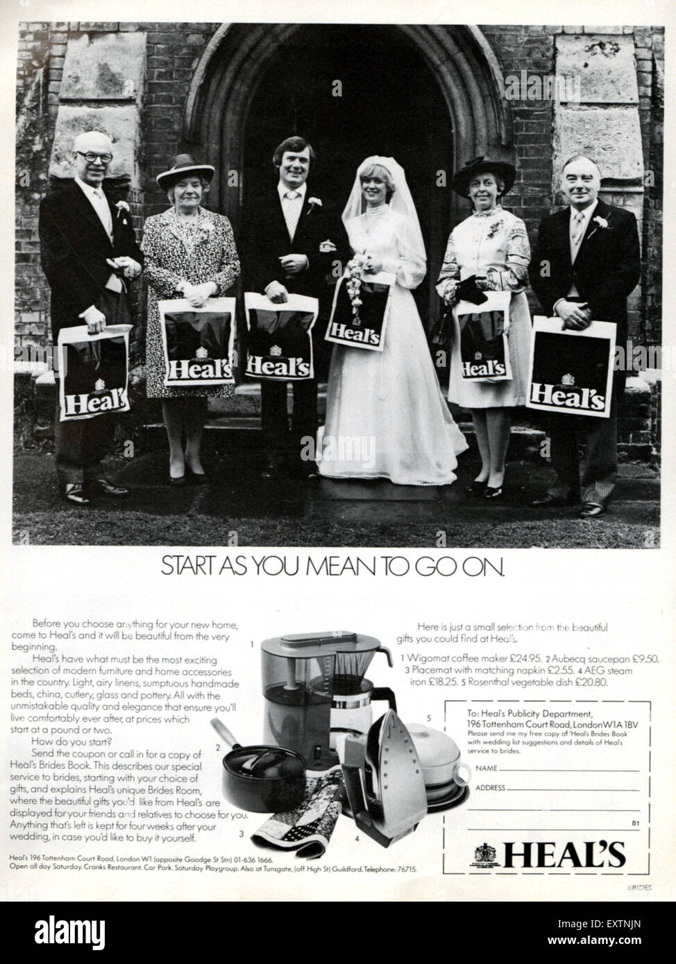 1980s UK Heal's Magazine Advert Stock Photo - Alamy