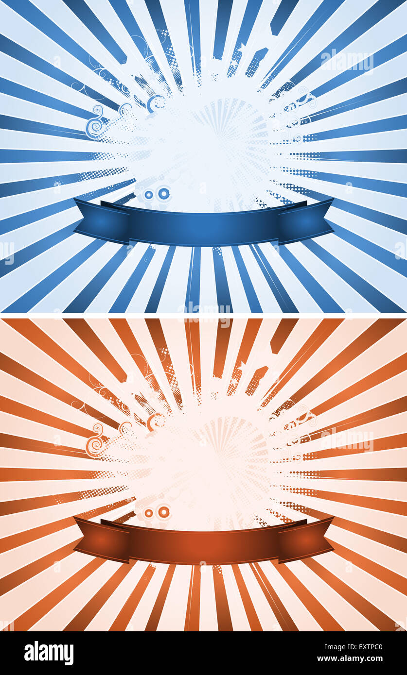 Illustration of a set of red and blue happy holidays background for ...