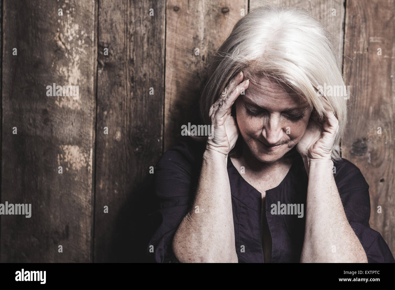 sad senior woman Stock Photo - Alamy