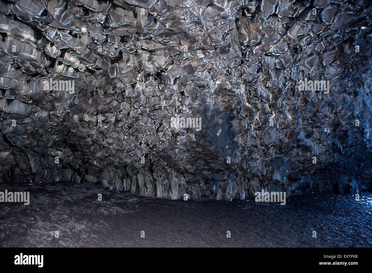 Dark basalt cave near Vik in south Iceland Stock Photo - Alamy