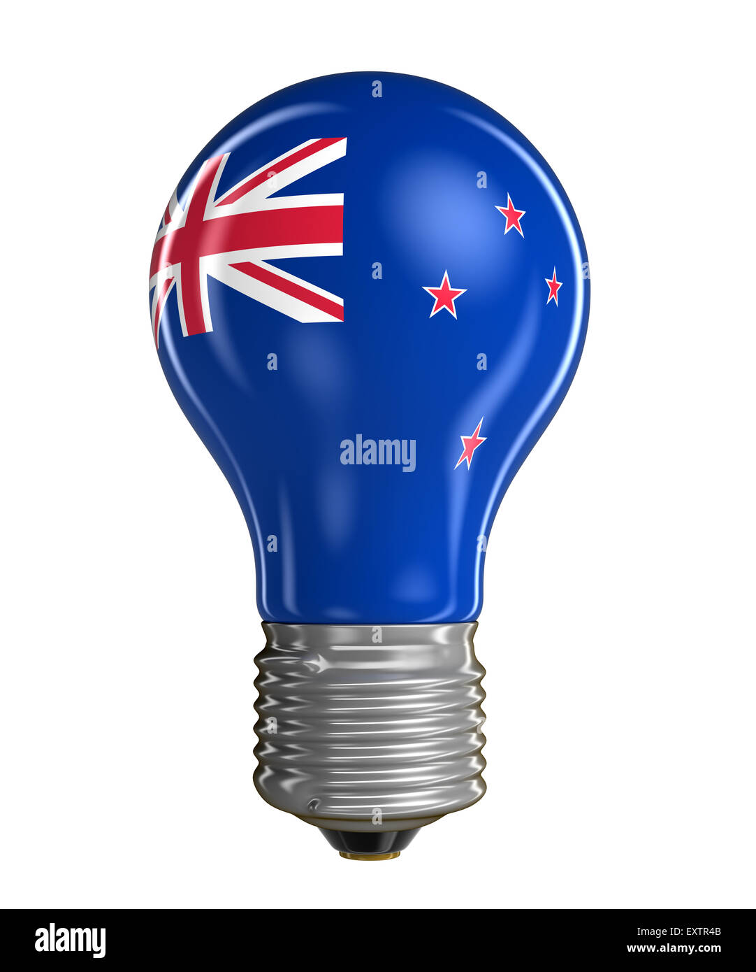 Light bulb with New Zealand flag. Image with clipping path Stock Photo ...