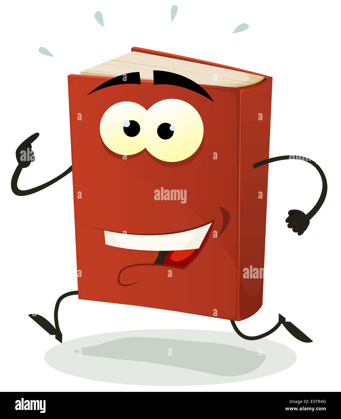 Illustration of a funny cartoon red book character happy and running ...