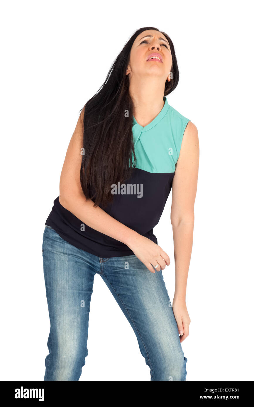 Beautiful woman doing different expressions in different sets of ...