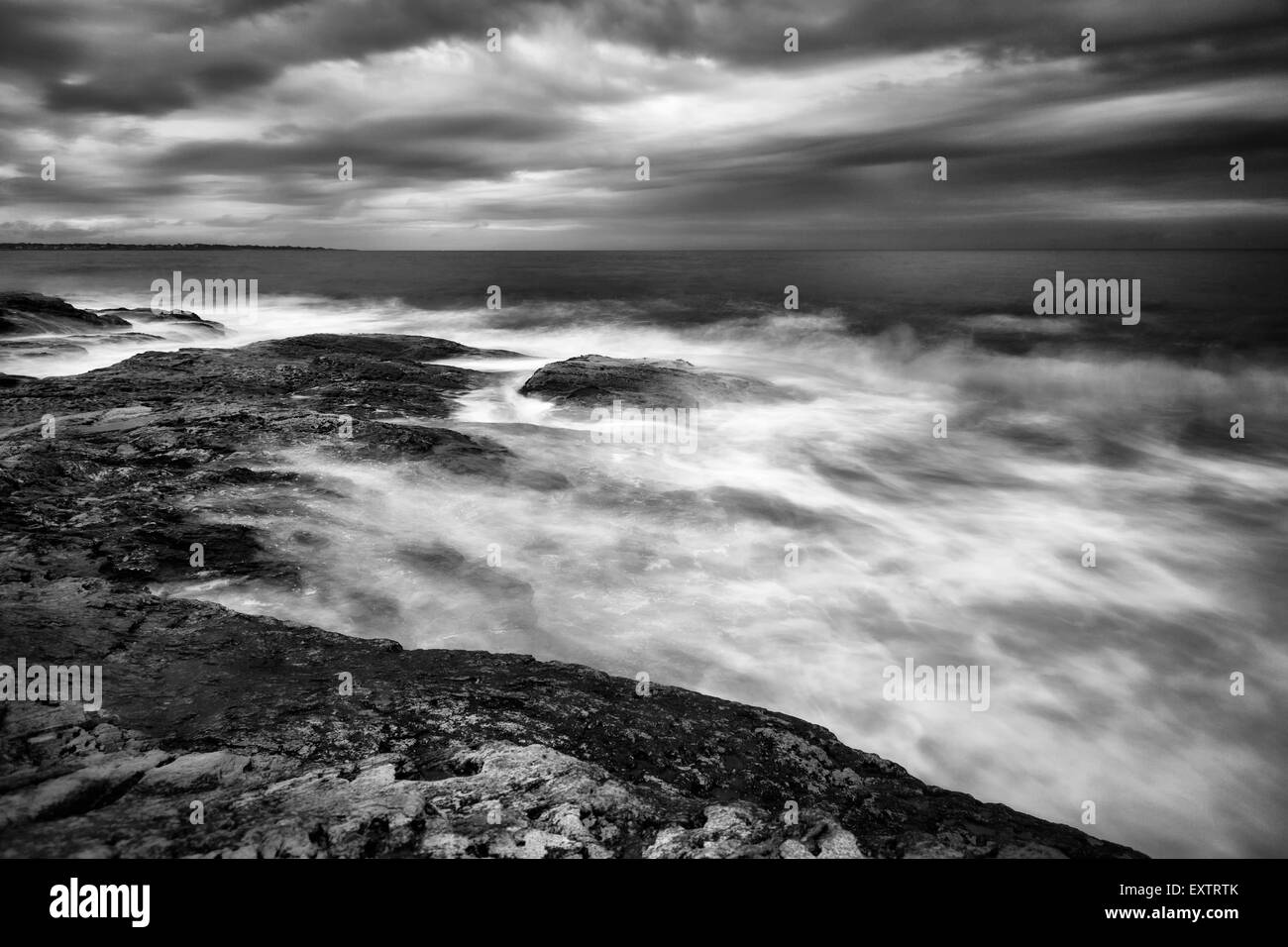 Coastal view atlantic ocean Black and White Stock Photos & Images - Alamy
