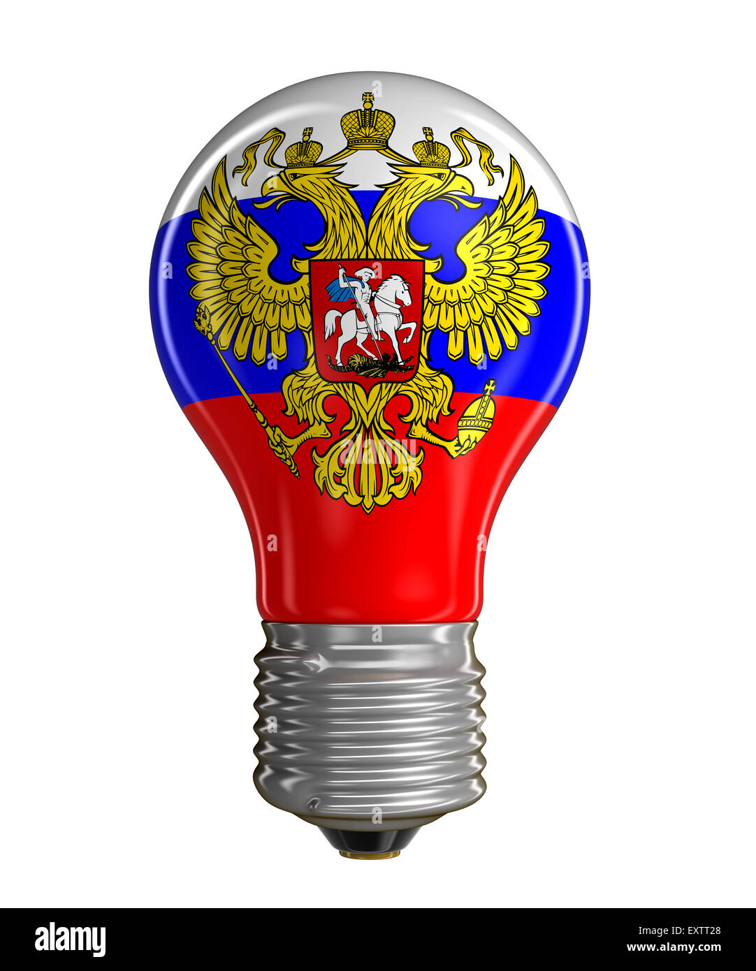 Light bulb with Russian flag. Image with clipping path Stock Photo - Alamy