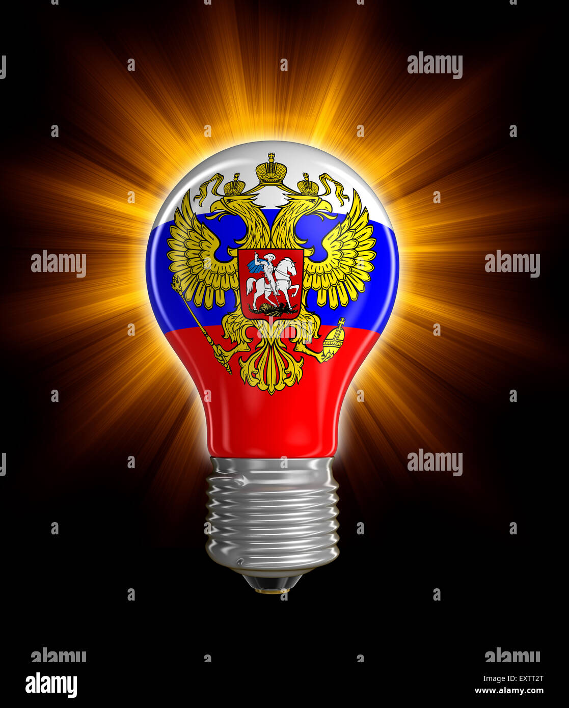 Light bulb with Russian flag. Image with clipping path Stock Photo - Alamy