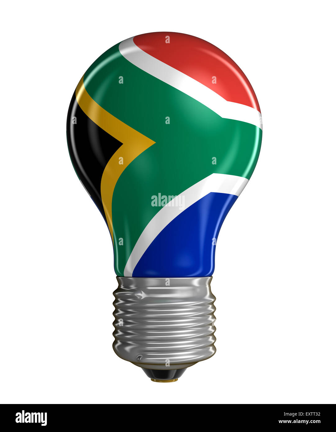 Light bulb with flag of South African republic. Image with clipping ...