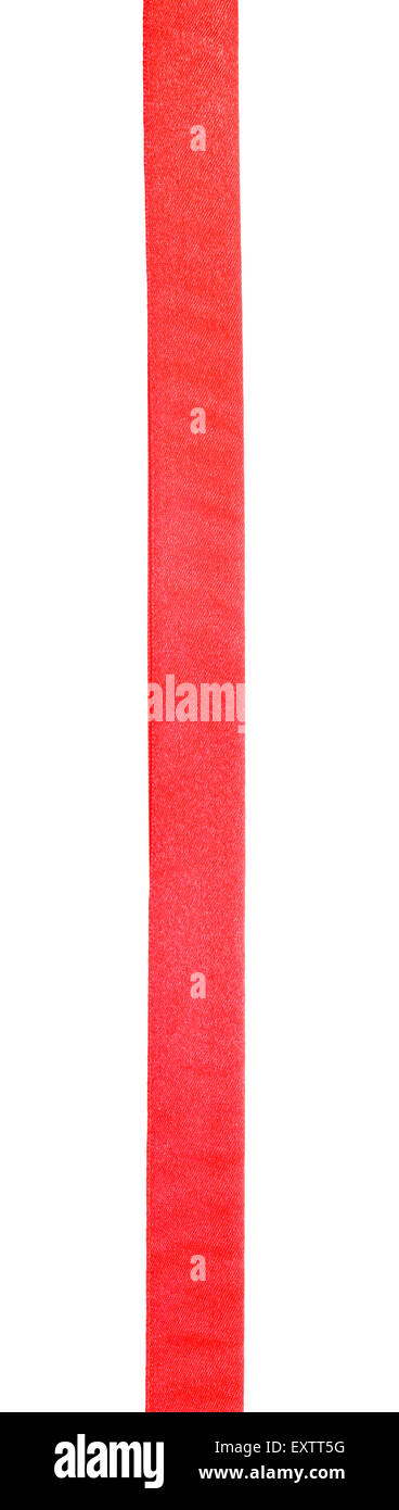 narrow red satin ribbon isolated on white background Stock Photo - Alamy