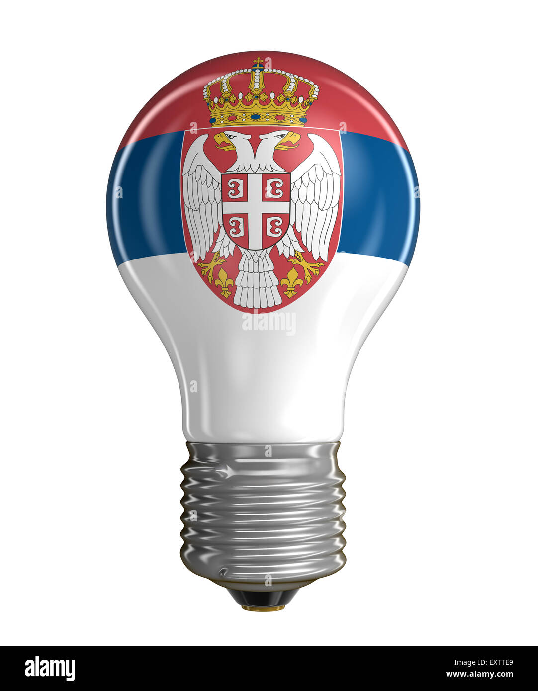 Light bulb with Serbian flag. Image with clipping path Stock Photo - Alamy