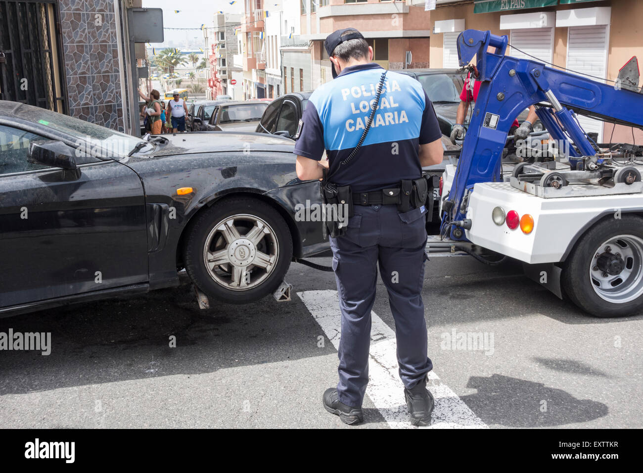 illegally parked car being towed away by Police in Canary Islands Stock ... illegally parked car being towed away by Police in Canary Islands Stock ...