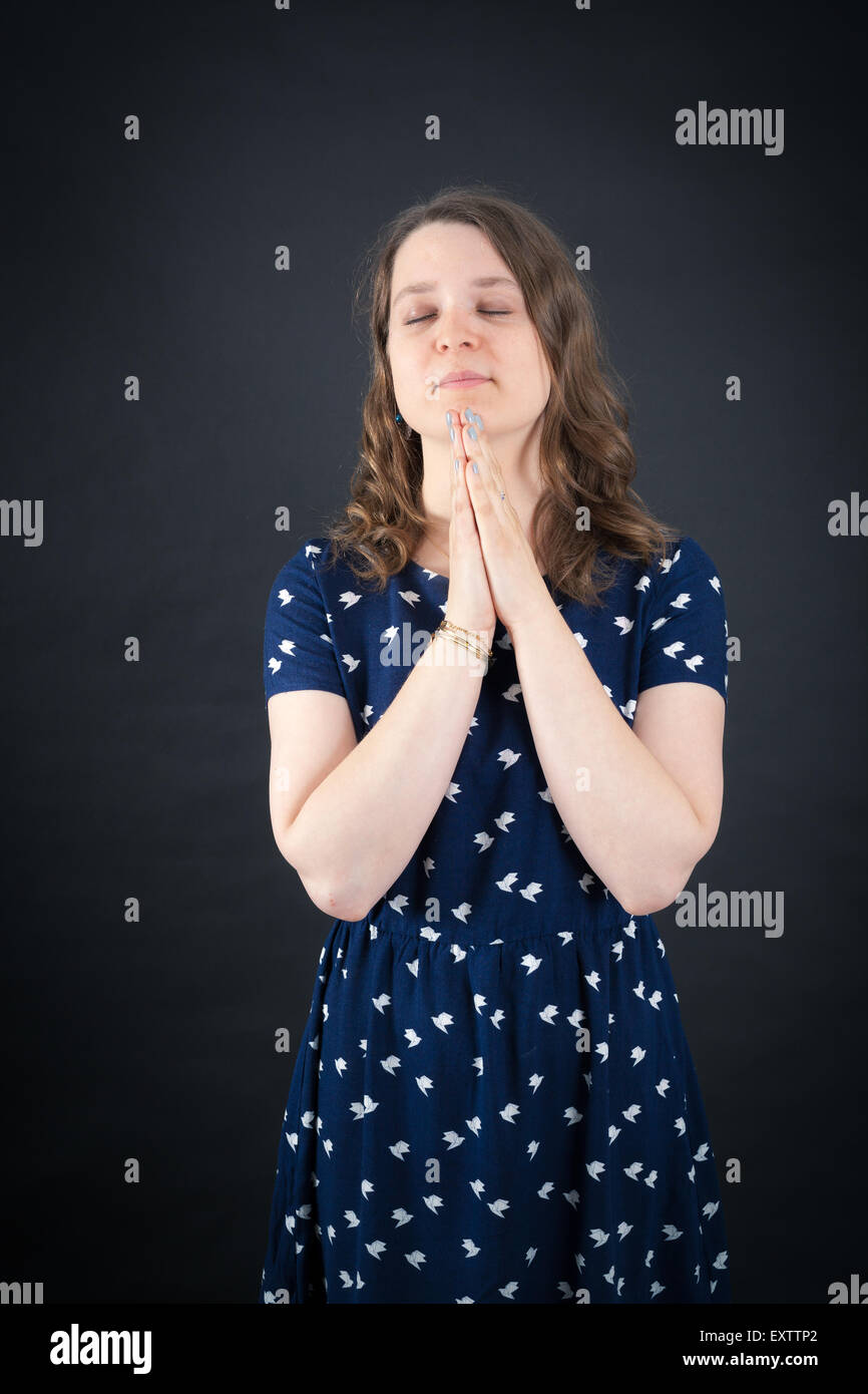 Beautiful woman doing different expressions in different sets of ...