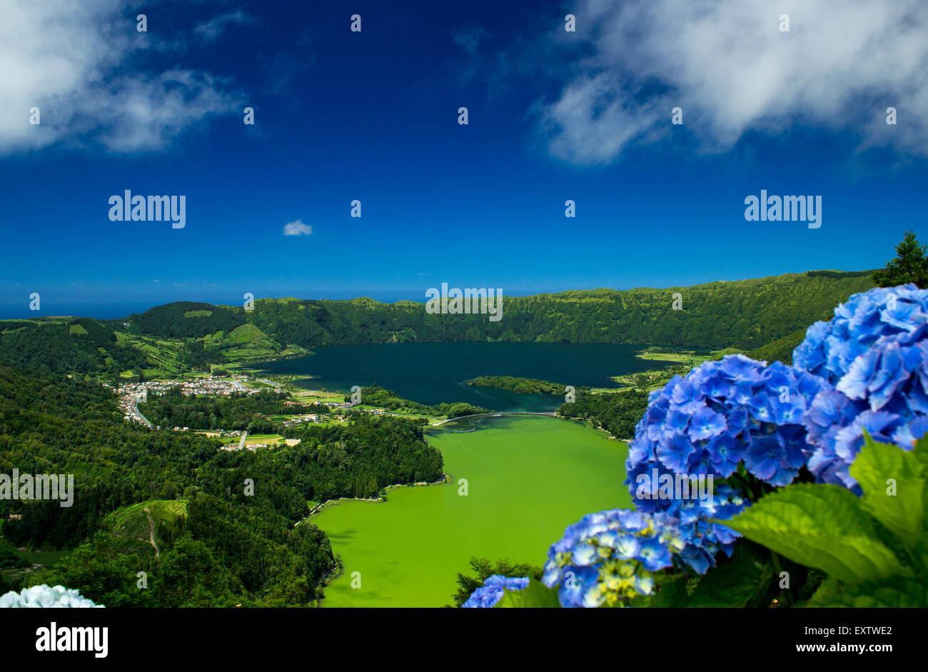 Azores seven cities lagoon Stock Photo - Alamy