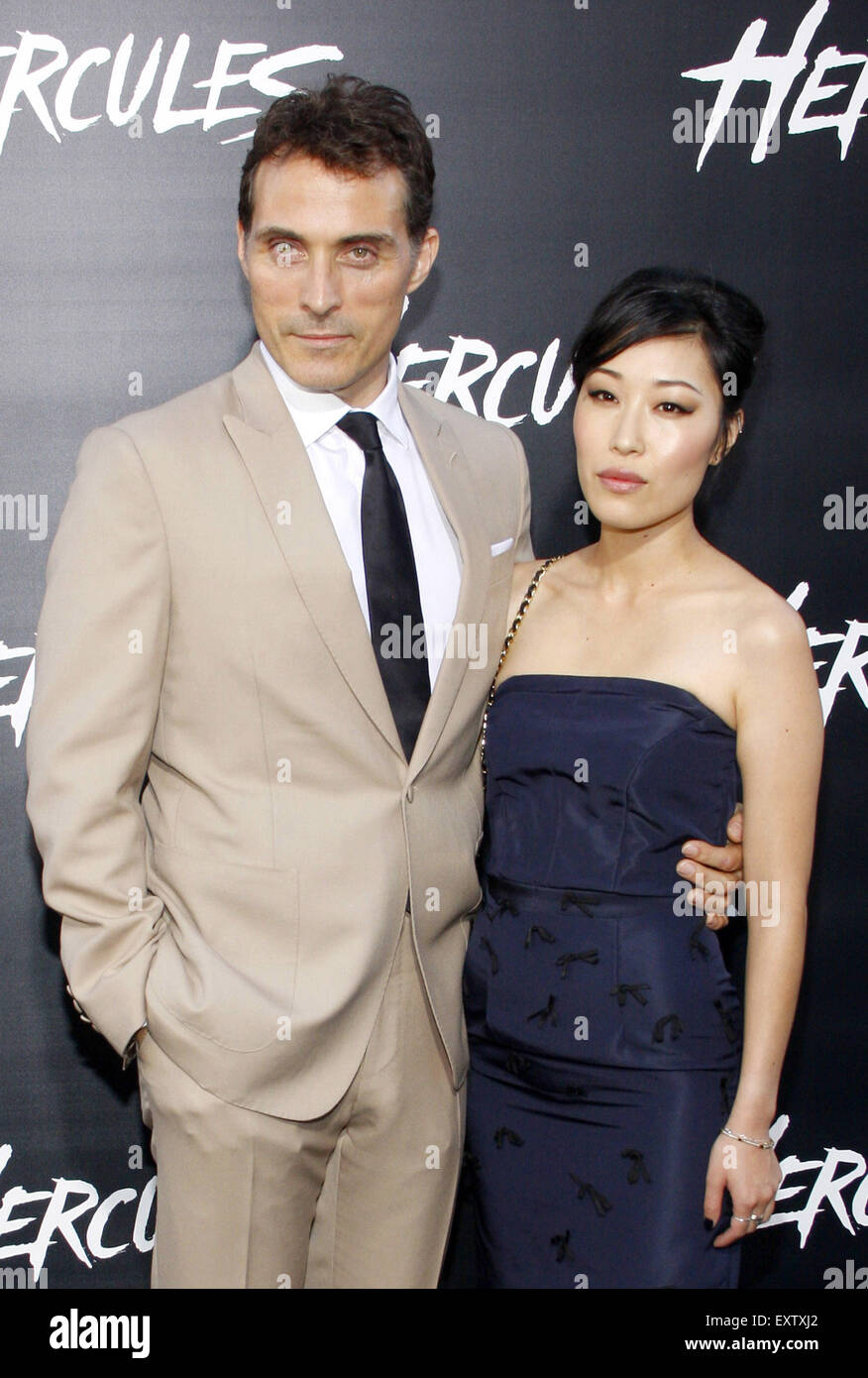Rufus Sewell and Ami Komai at the LA premiere of "Hercules" held at the TCL Chinese Theatre in ...