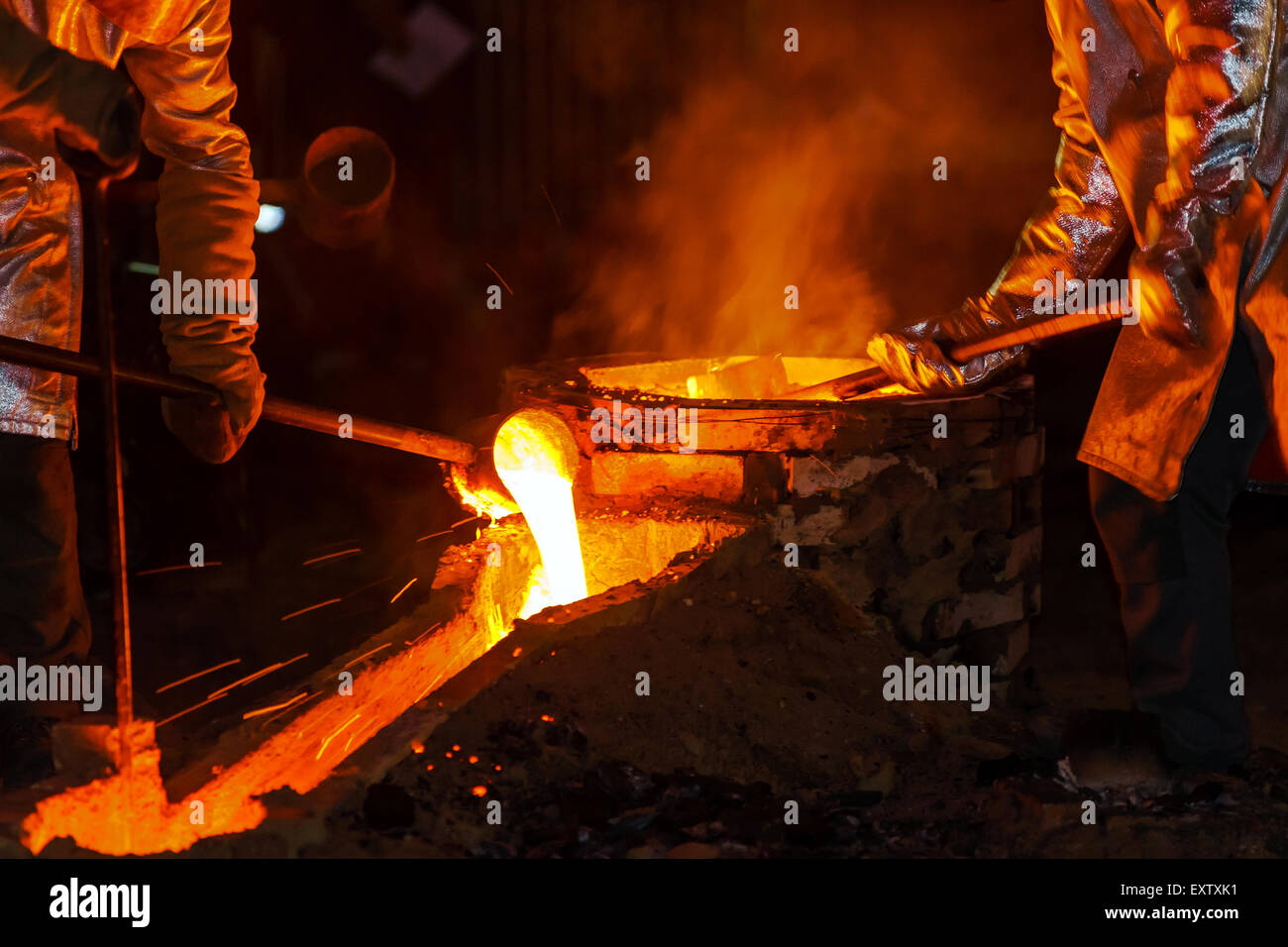 Classic technology of bell producing with melting steel in the ground ...