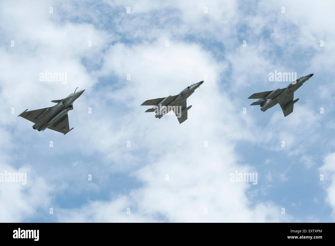 French Navy Rafale M and Super Etendard aircraft in formation Stock ...