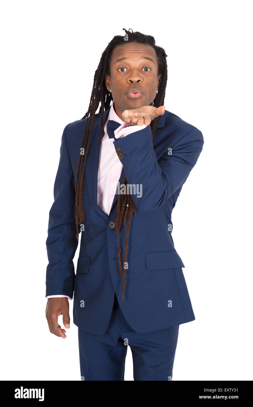 Handsome man with dreadlocks doing different expressions in different ...