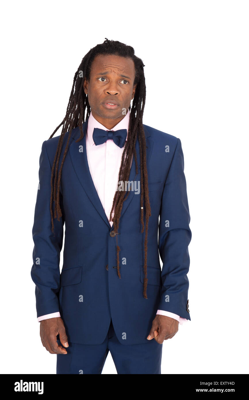 Handsome man with dreadlocks doing different expressions in different ...