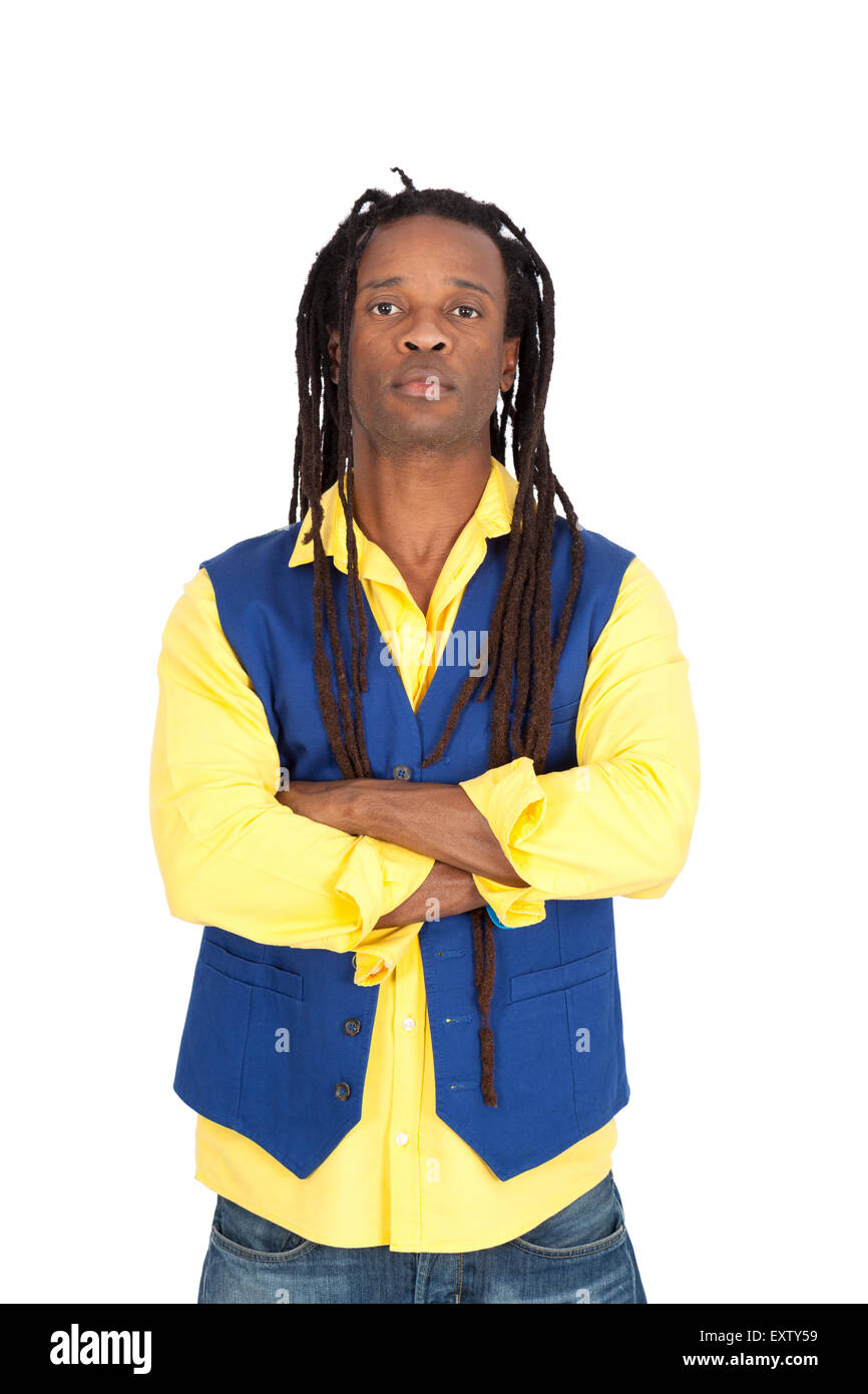 Handsome man with dreadlocks doing different expressions in different ...