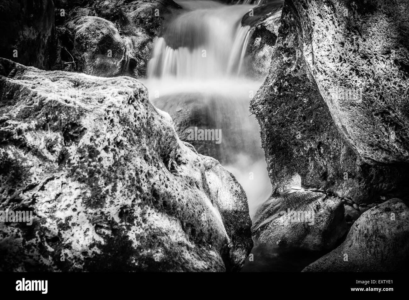 Mountain and waterfall Black and White Stock Photos & Images - Alamy