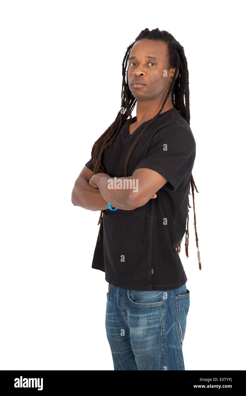 Handsome man with dreadlocks doing different expressions in different ...