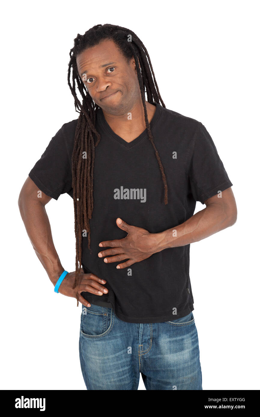 Handsome man with dreadlocks doing different expressions in different ...