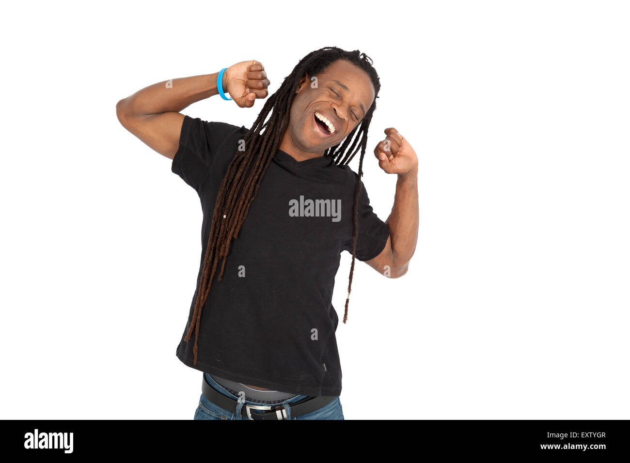 Handsome man with dreadlocks doing different expressions in different ...