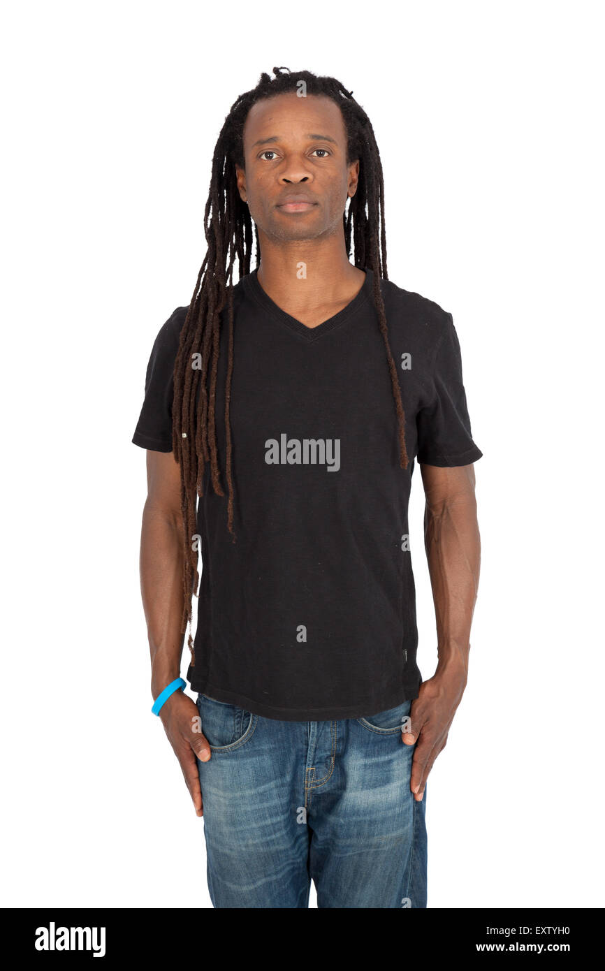 Handsome man with dreadlocks doing different expressions in different ...