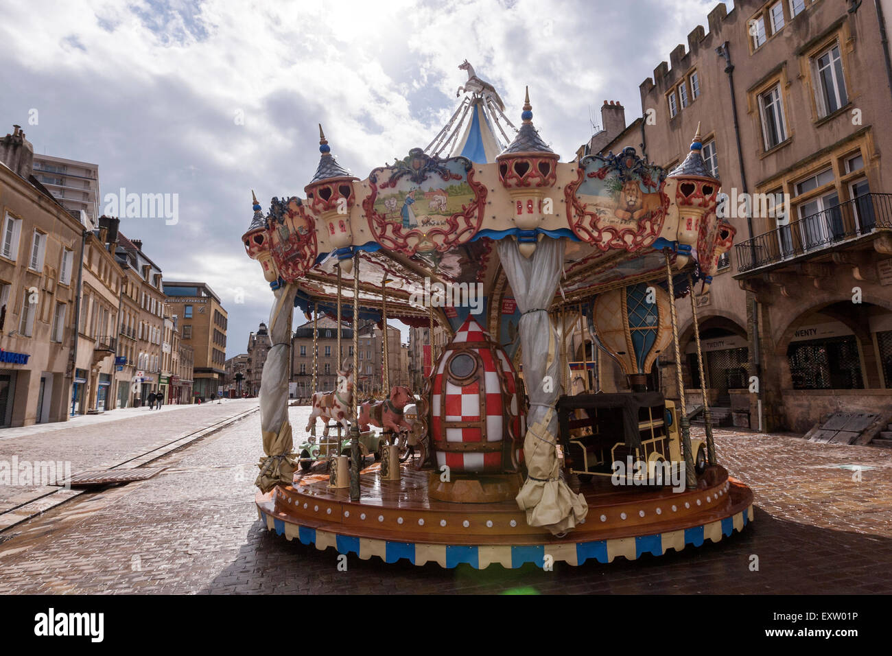 Carousel in the Place St. Louis, Metz A medieval square with arcades ...