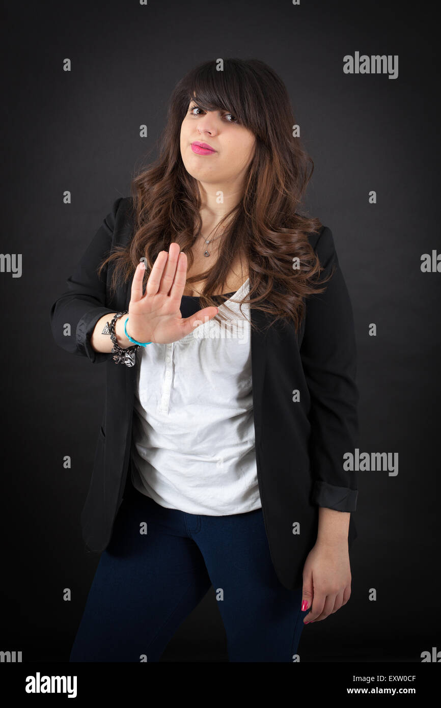 Person doing the stop sign hi-res stock photography and images - Alamy