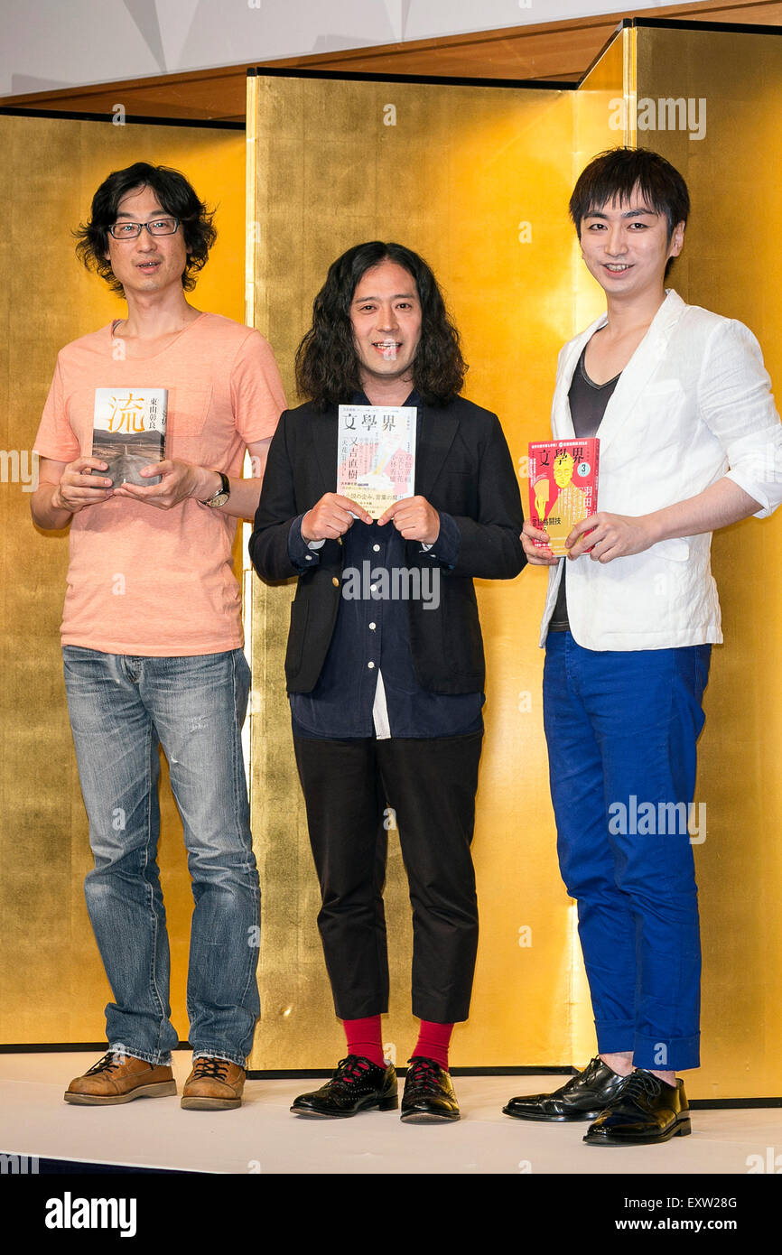 (L to R) Authors Akira Higashiyama, Naoki Matayoshi and Keisuke Hada ...
