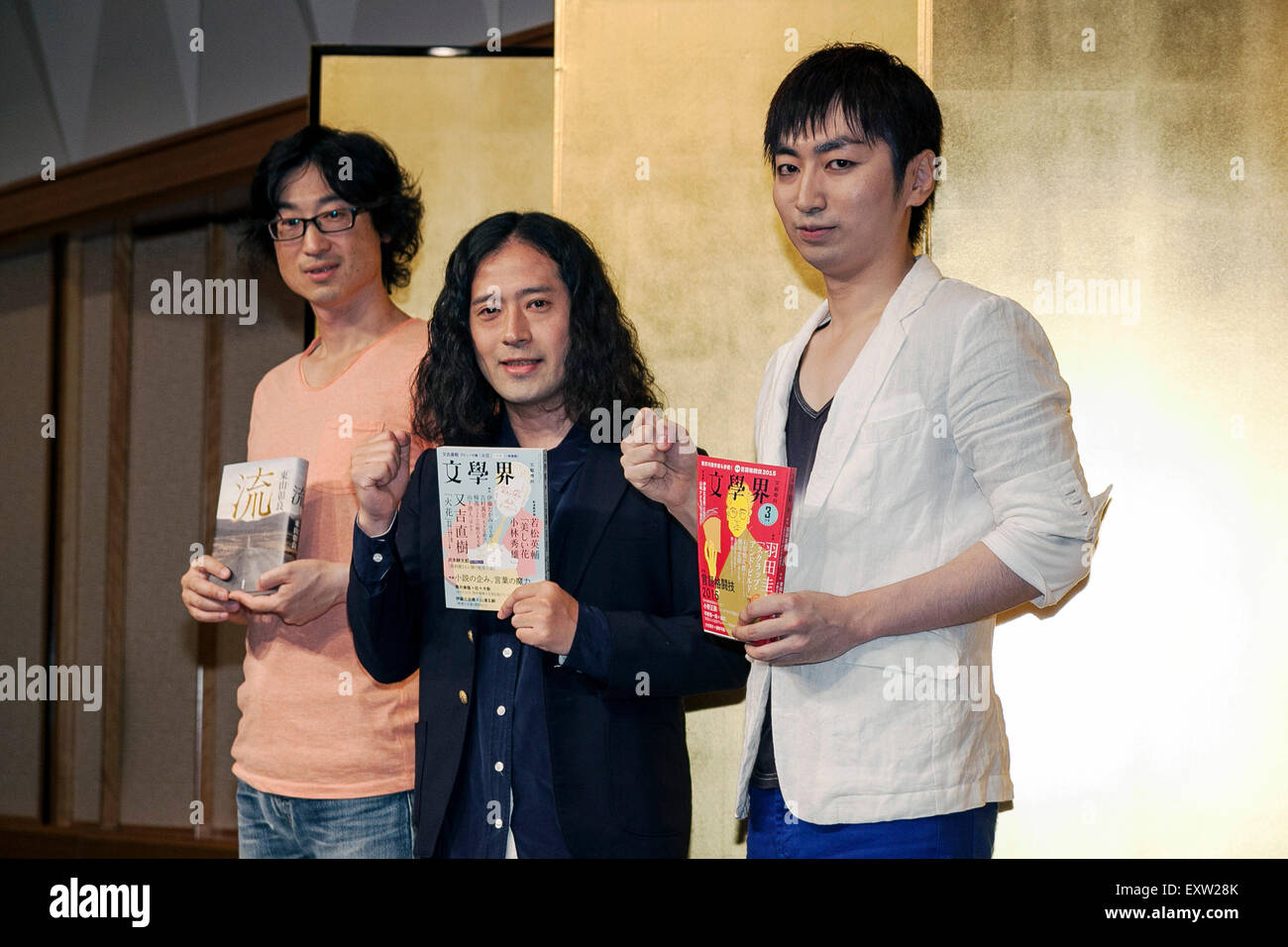 (L to R) Authors Akira Higashiyama, Naoki Matayoshi and Keisuke Hada ...