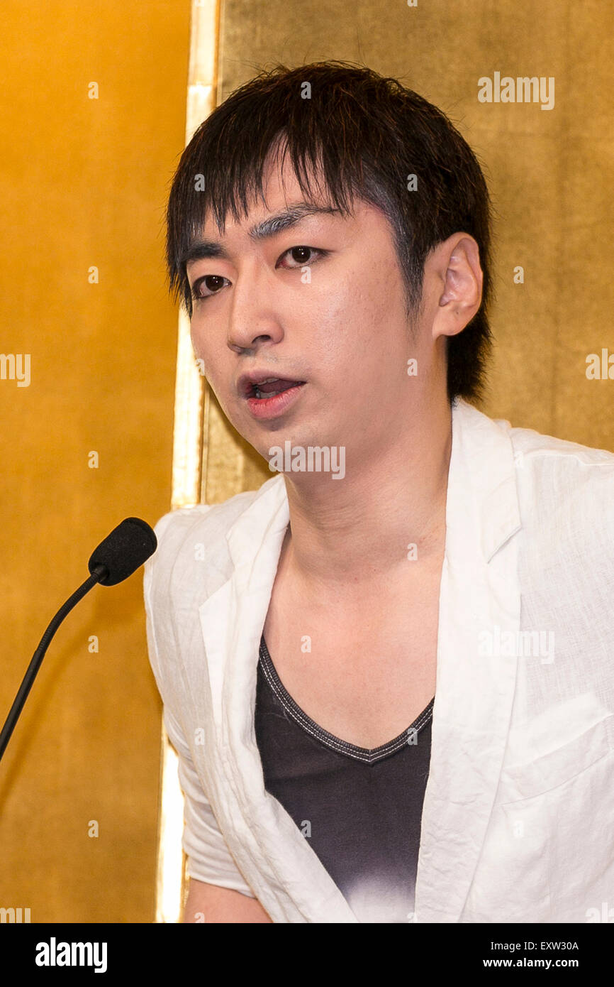 Author Keisuke Hada answers journalistic questions during the Japanese ...