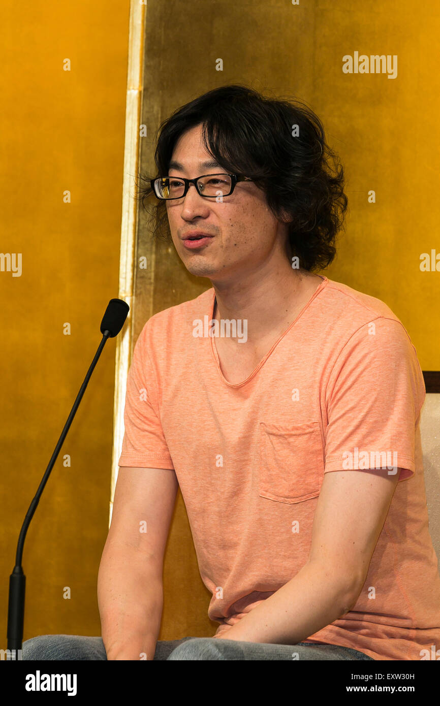 Author Akira Higashiyama answers journalistic questions during the ...