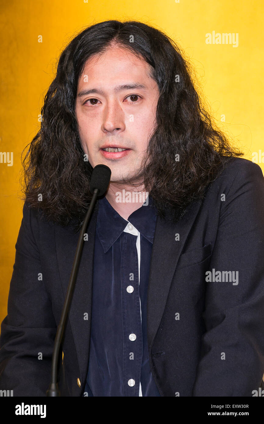 Author Naoki Matayoshi answers journalistic questions during the ...