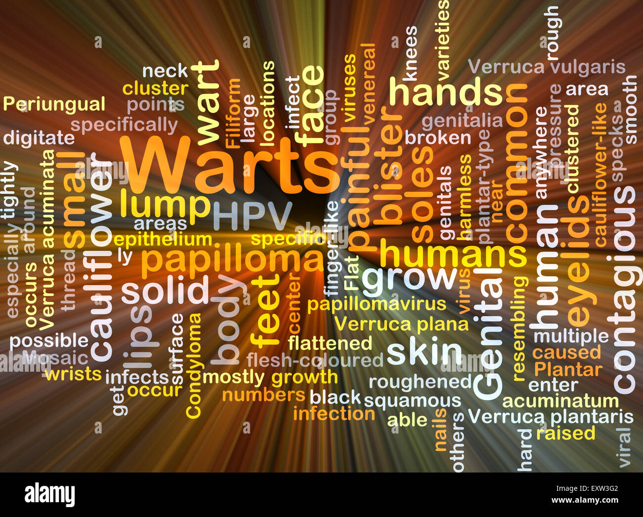 Background concept wordcloud illustration of warts glowing light Stock ...