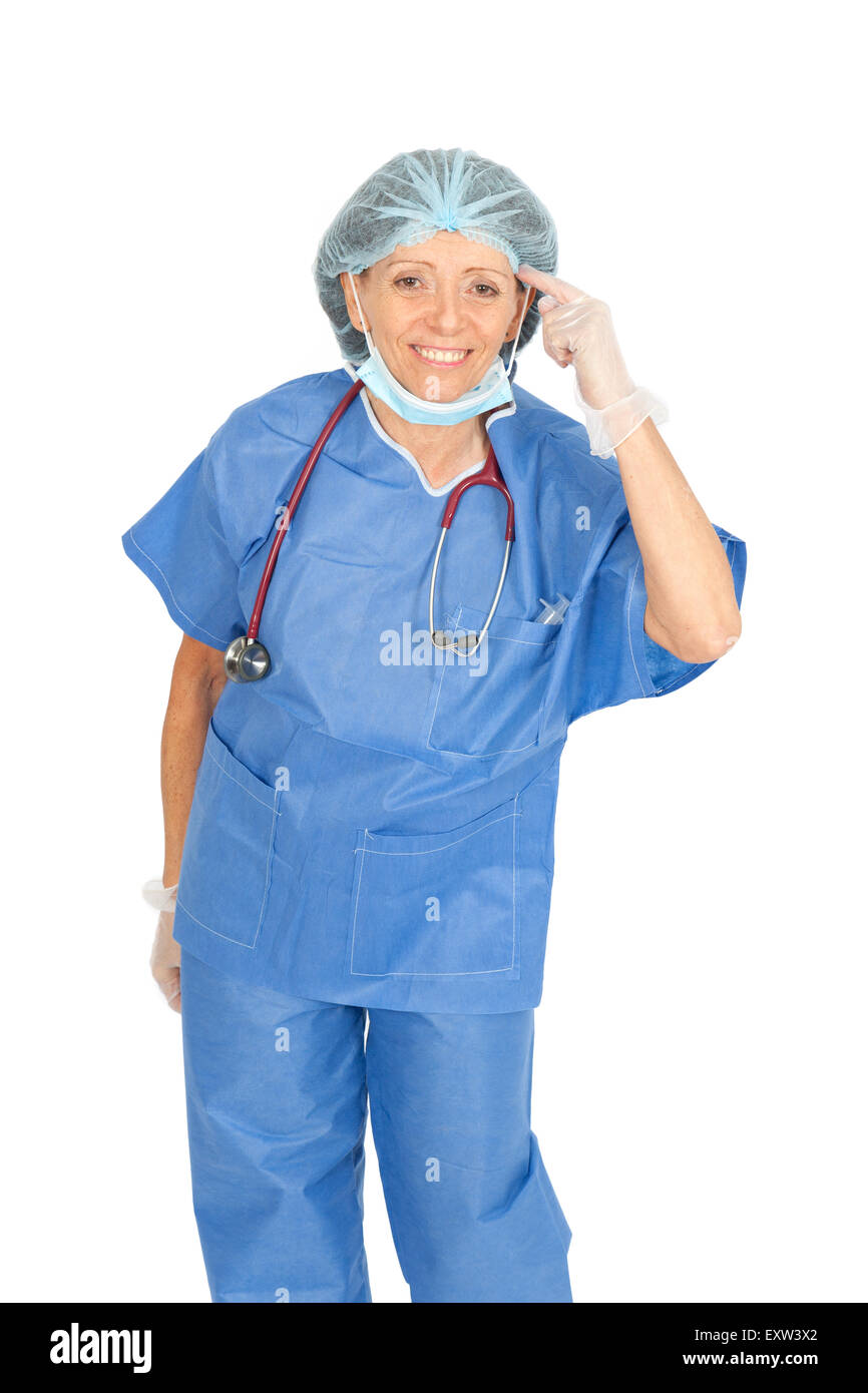 Crazy female doctor stethoscope isolated hi-res stock photography and ...