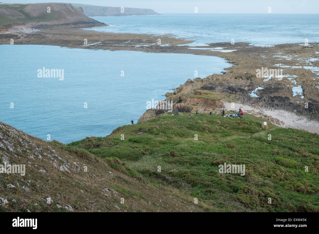 Geology,rocks at causeway over to Worms Head,Gower.Rhossilli,Bay,beach ...