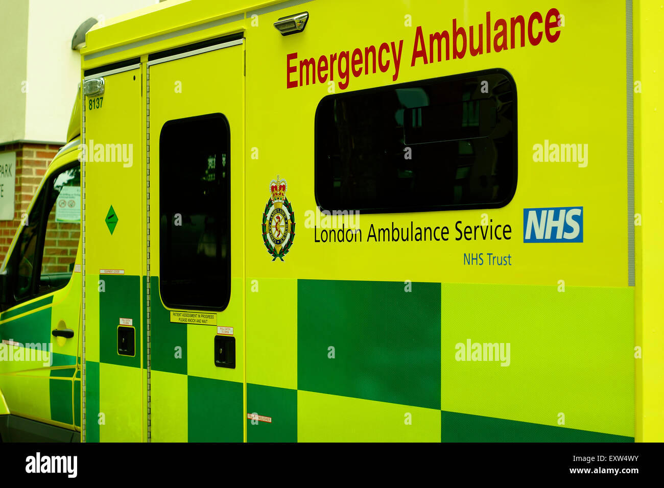 Close up of a London NHS emergency Ambulance 2015 Stock Photo - Alamy