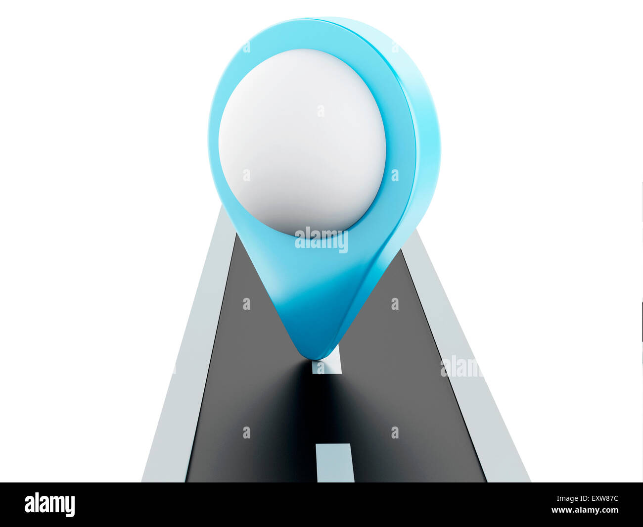 3d renderer image. Road with colorful map pointer. Isolated white ...