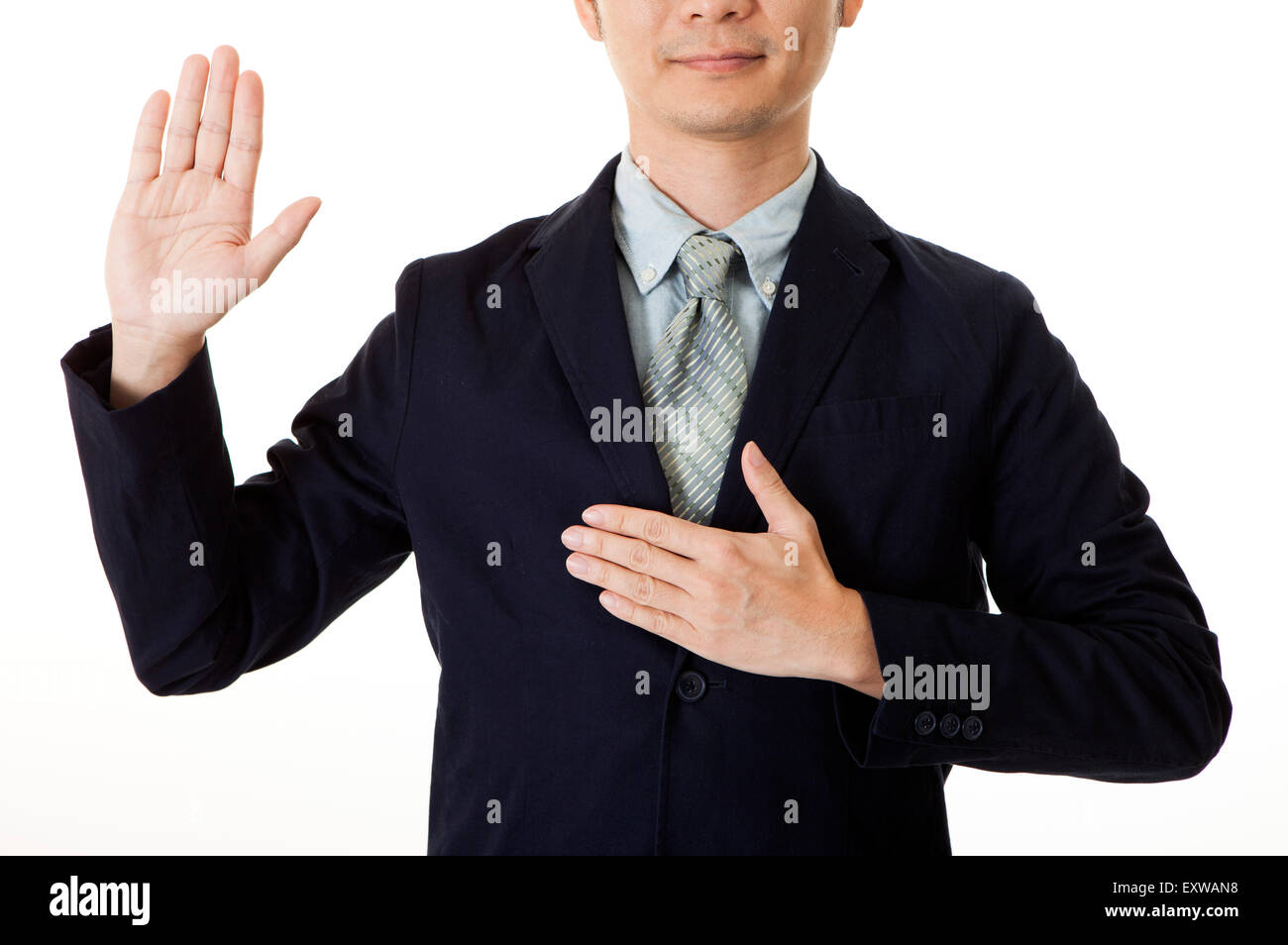 Hand on chest hi-res stock photography and images - Alamy