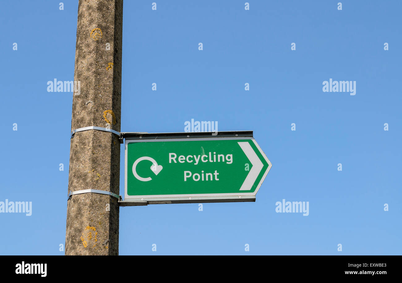 A recycling point sign, England UK Stock Photo - Alamy